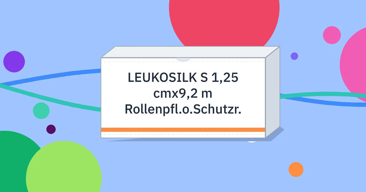 Symbolbild: Packung mit der Aufschrift LEUKOSILK S 1,25 cmx9,2 m Rollenpfl.o.Schutzr. (PZN 12776237) – Verfügbarkeit und Bezug in Apotheken in Frankfurt am Main