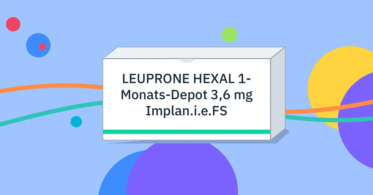 Symbolbild: Packung mit der Aufschrift LEUPRONE HEXAL 1-Monats-Depot 3,6 mg Implan.i.e.FS (PZN 02044823) – Verfügbarkeit und Bezug in Apotheken in Frankfurt am Main
