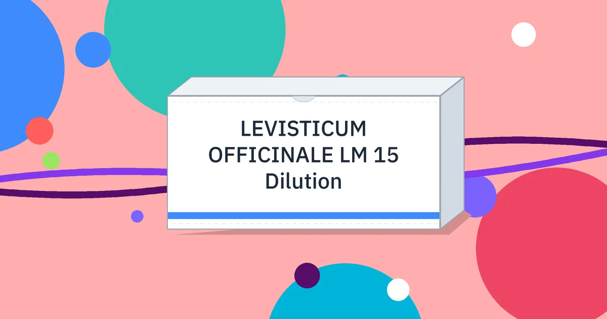 Symbolbild: Packung mit der Aufschrift LEVISTICUM OFFICINALE LM 15 Dilution (PZN 13528292) – Verfügbarkeit und Bezug in Apotheken in Frankfurt am Main