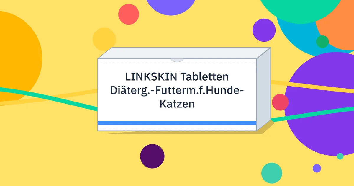 Symbolbild: Packung mit der Aufschrift LINKSKIN Tabletten Diäterg.-Futterm.f.Hunde-Katzen (PZN 18022634) – Verfügbarkeit und Bezug in Apotheken in Frankfurt am Main