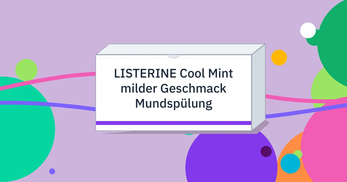 Symbolbild: Packung mit der Aufschrift LISTERINE Cool Mint milder Geschmack Mundspülung (PZN 14301188) – Verfügbarkeit und Bezug in Apotheken in Frankfurt am Main