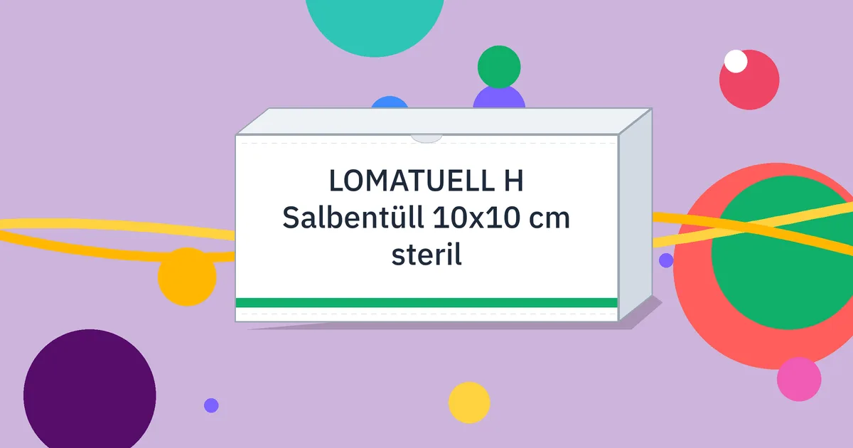 Symbolbild: Packung mit der Aufschrift LOMATUELL H Salbentüll 10x10 cm steril (PZN 15998760) – Verfügbarkeit und Bezug in Apotheken in Frankfurt am Main