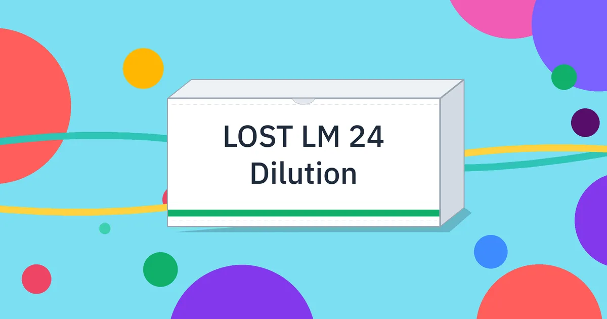 Symbolbild: Packung mit der Aufschrift LOST LM 24 Dilution (PZN 13536334) – Verfügbarkeit und Bezug in Apotheken in Frankfurt am Main