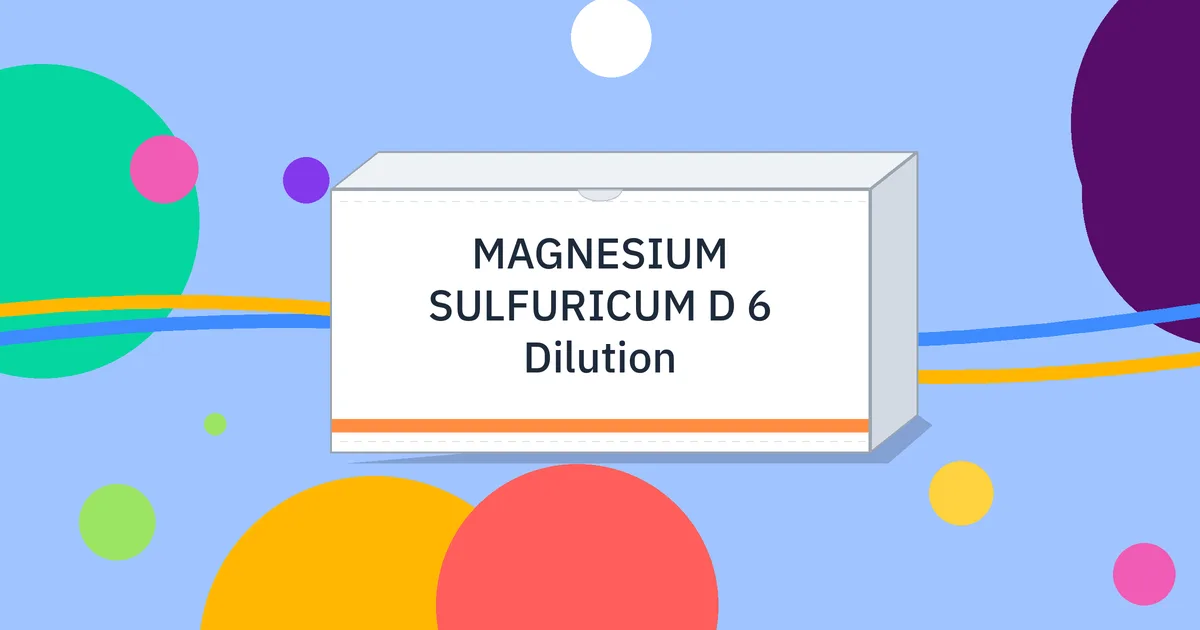 Symbolbild: Packung mit der Aufschrift MAGNESIUM SULFURICUM D 6 Dilution (PZN 04226089) – Verfügbarkeit und Bezug in Apotheken in Frankfurt am Main