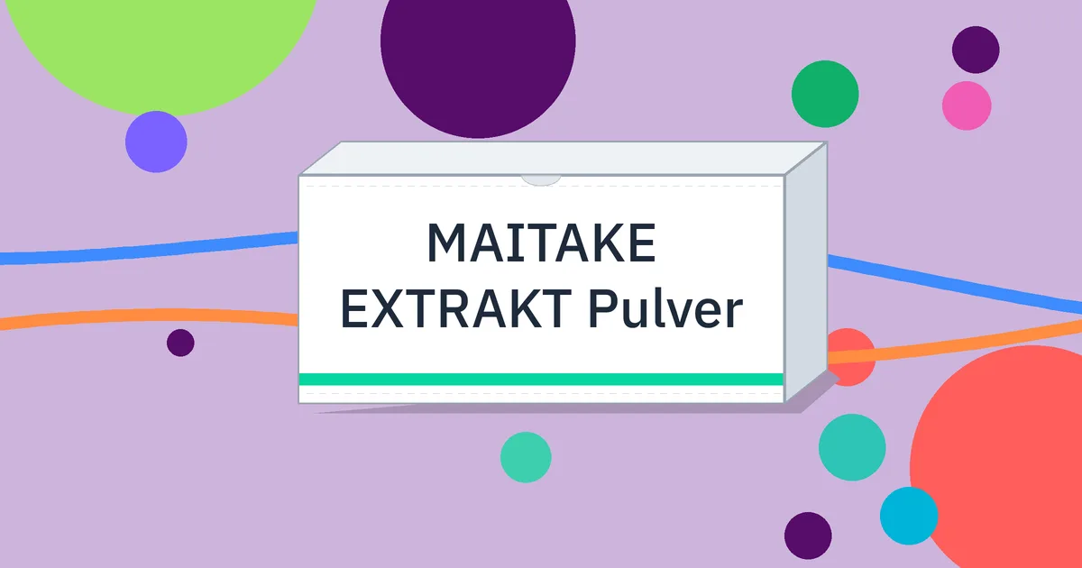 Symbolbild: Packung mit der Aufschrift MAITAKE EXTRAKT Pulver (PZN 10231019) – Verfügbarkeit und Bezug in Apotheken in Frankfurt am Main
