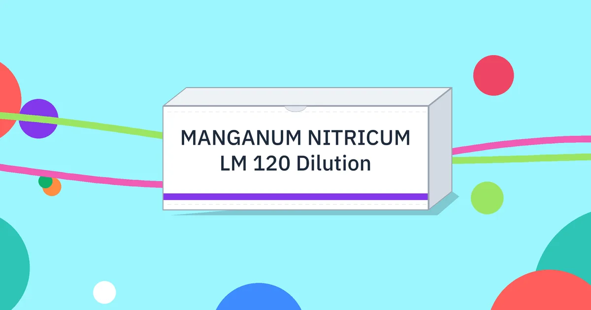 Symbolbild: Packung mit der Aufschrift MANGANUM NITRICUM LM 120 Dilution (PZN 12944479) – Verfügbarkeit und Bezug in Apotheken in Frankfurt am Main