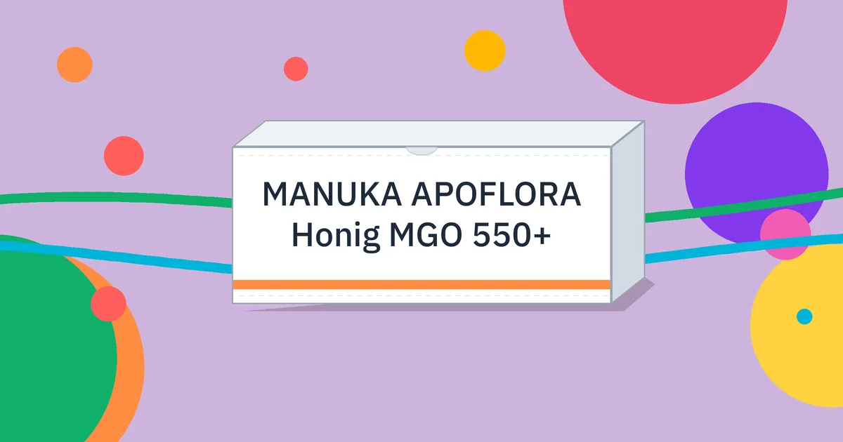 Symbolbild: Packung mit der Aufschrift MANUKA APOFLORA Honig MGO 550+ (PZN 20382245) – Verfügbarkeit und Bezug in Apotheken in Frankfurt am Main