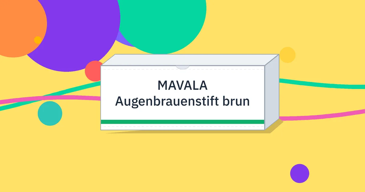 Symbolbild: Packung mit der Aufschrift MAVALA Augenbrauenstift brun (PZN 20718774) – Verfügbarkeit und Bezug in Apotheken in Frankfurt am Main