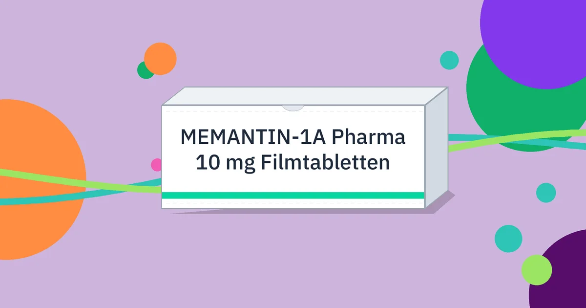 Symbolbild: Packung mit der Aufschrift MEMANTIN-1A Pharma 10 mg Filmtabletten (PZN 04706464) – Verfügbarkeit und Bezug in Apotheken in Frankfurt am Main