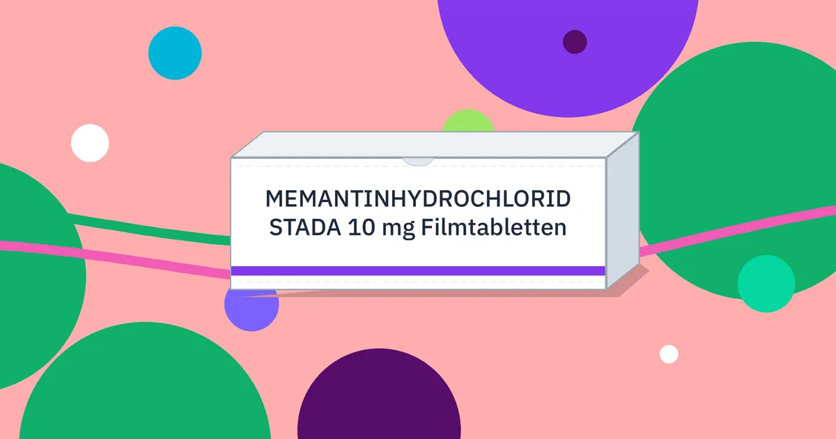 Symbolbild: Packung mit der Aufschrift MEMANTINHYDROCHLORID STADA 10 mg Filmtabletten (PZN 10142296) – Verfügbarkeit und Bezug in Apotheken in Frankfurt am Main