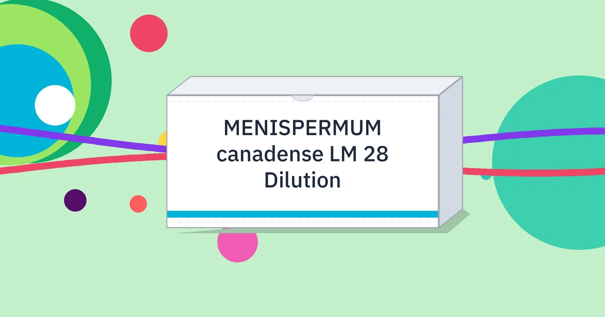 Symbolbild: Packung mit der Aufschrift MENISPERMUM canadense LM 28 Dilution (PZN 13603473) – Verfügbarkeit und Bezug in Apotheken in Frankfurt am Main