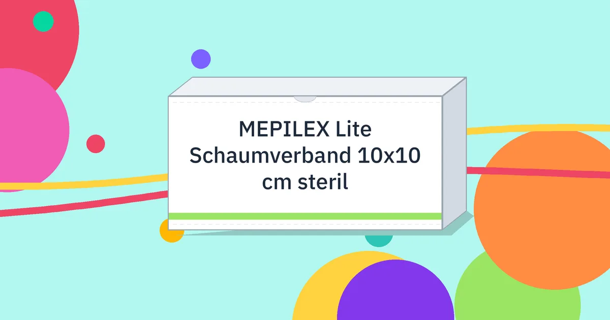 Symbolbild: Packung mit der Aufschrift MEPILEX Lite Schaumverband 10x10 cm steril (PZN 18052227) – Verfügbarkeit und Bezug in Apotheken in Frankfurt am Main