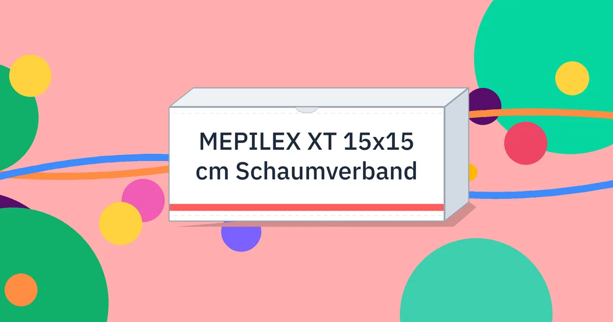 Symbolbild: Packung mit der Aufschrift MEPILEX XT 15x15 cm Schaumverband (PZN 13365789) – Verfügbarkeit und Bezug in Apotheken in Frankfurt am Main