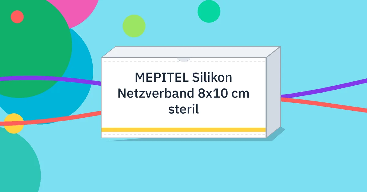 Symbolbild: Packung mit der Aufschrift MEPITEL Silikon Netzverband 8x10 cm steril (PZN 17434903) – Verfügbarkeit und Bezug in Apotheken in Frankfurt am Main