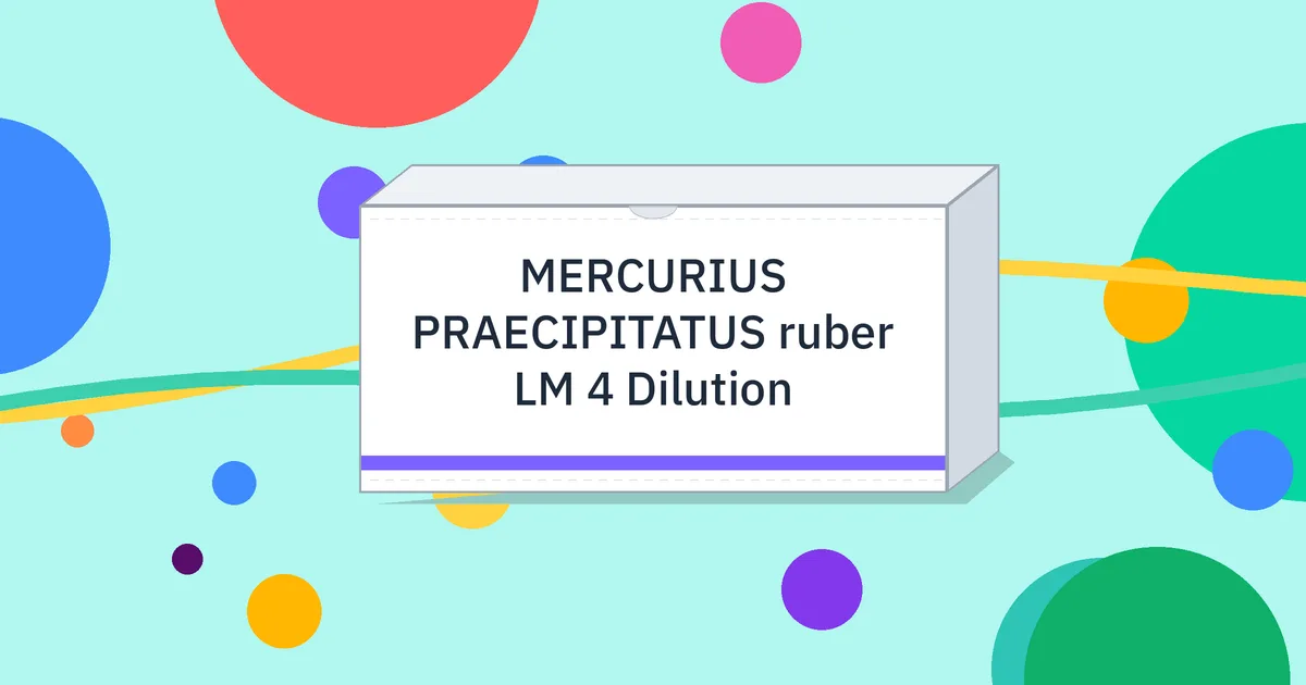 Symbolbild: Packung mit der Aufschrift MERCURIUS PRAECIPITATUS ruber LM 4 Dilution (PZN 12953047) – Verfügbarkeit und Bezug in Apotheken in Frankfurt am Main