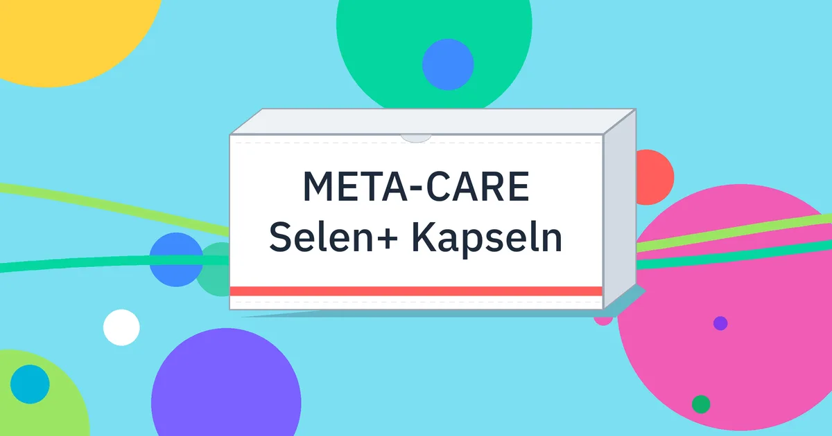 Symbolbild: Packung mit der Aufschrift META-CARE Selen+ Kapseln (PZN 09612443) – Verfügbarkeit und Bezug in Apotheken in Frankfurt am Main