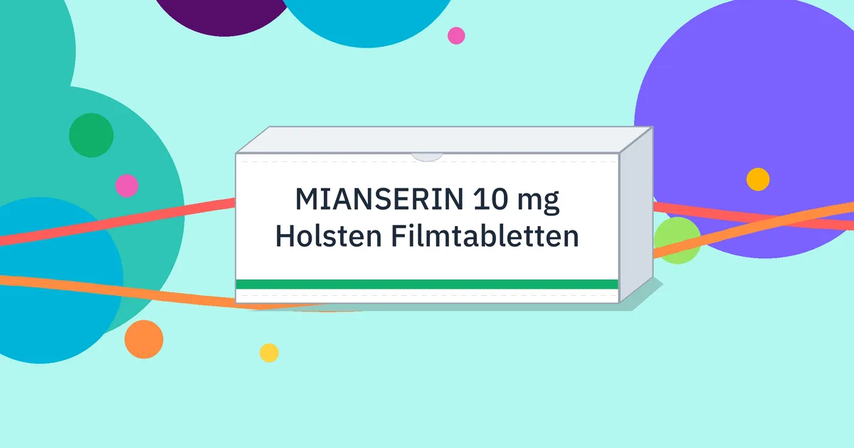 Symbolbild: Packung mit der Aufschrift MIANSERIN 10 mg Holsten Filmtabletten (PZN 01507882) – Verfügbarkeit und Bezug in Apotheken in Frankfurt am Main
