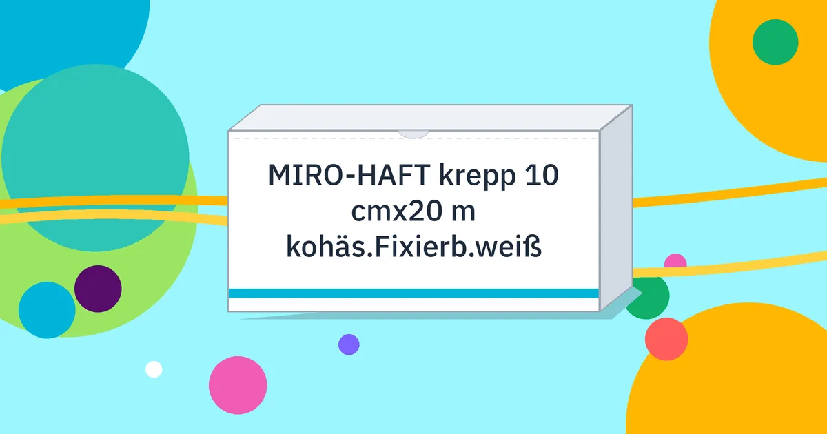 Symbolbild: Packung mit der Aufschrift MIRO-HAFT krepp 10 cmx20 m kohäs.Fixierb.weiß (PZN 06855079) – Verfügbarkeit und Bezug in Apotheken in Frankfurt am Main