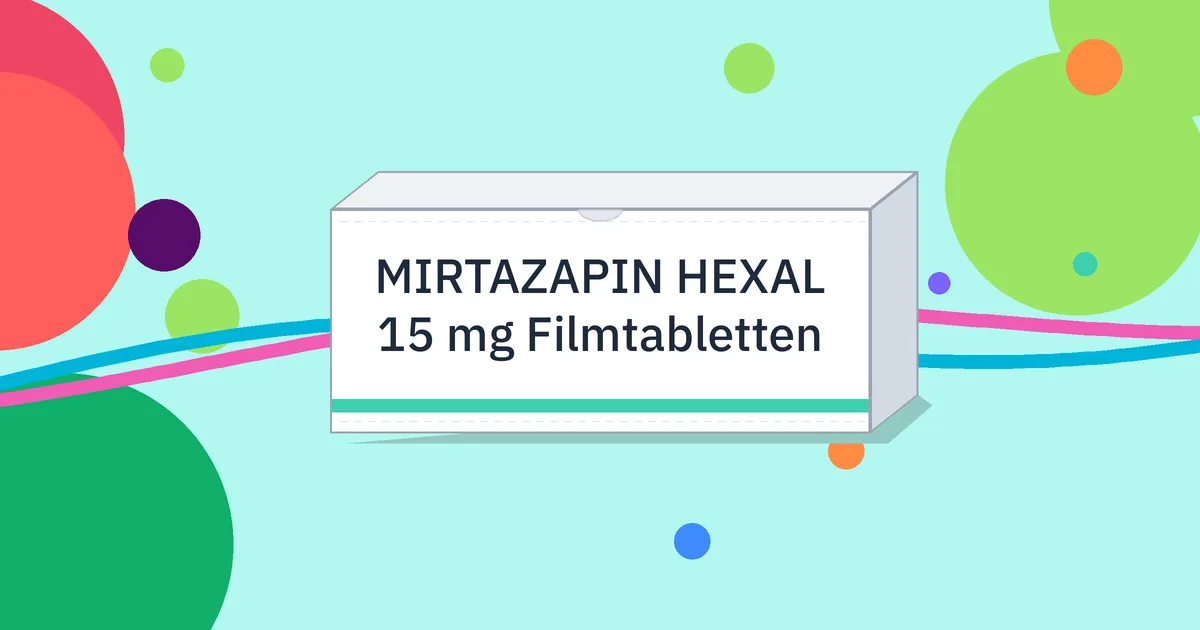 Symbolbild: Packung mit der Aufschrift MIRTAZAPIN HEXAL 15 mg Filmtabletten (PZN 04193059) – Verfügbarkeit und Bezug in Apotheken in Frankfurt am Main