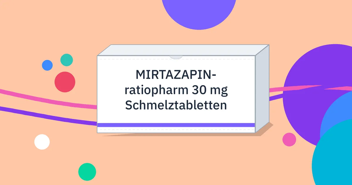 Symbolbild: Packung mit der Aufschrift MIRTAZAPIN-ratiopharm 30 mg Schmelztabletten (PZN 05105063) – Verfügbarkeit und Bezug in Apotheken in Frankfurt am Main
