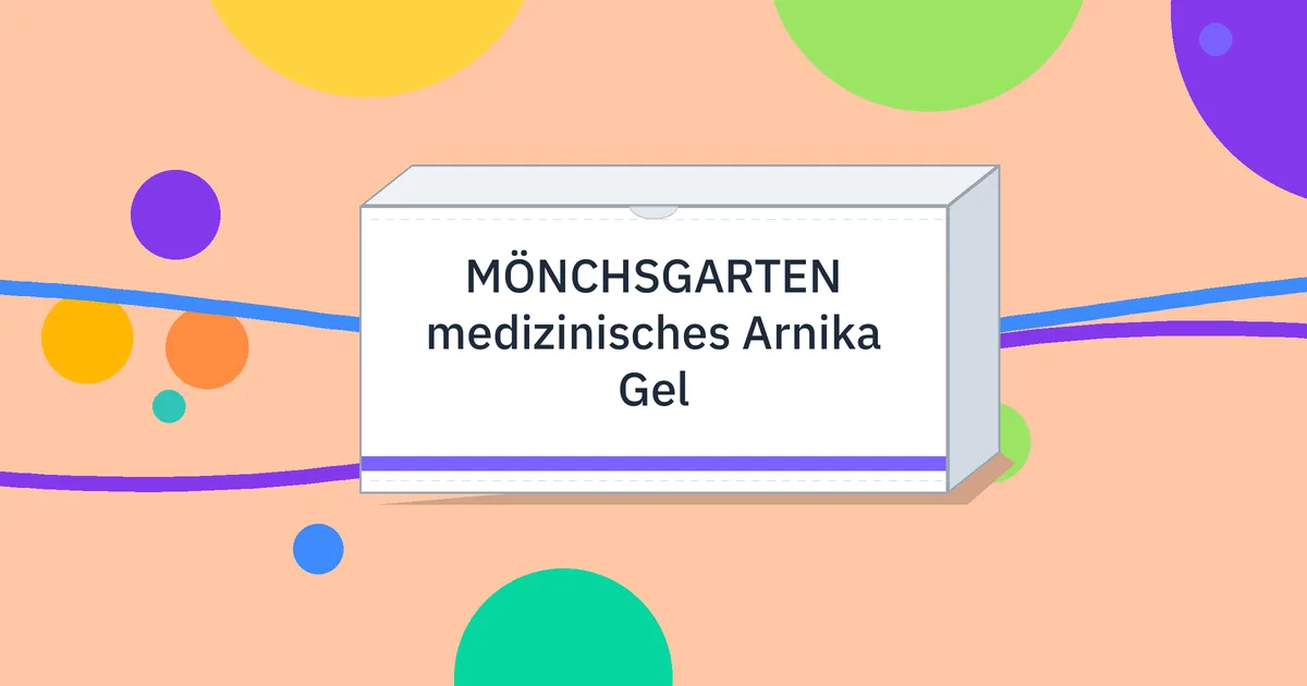 Symbolbild: Packung mit der Aufschrift MÖNCHSGARTEN medizinisches Arnika Gel (PZN 18776681) – Verfügbarkeit und Bezug in Apotheken in Frankfurt am Main