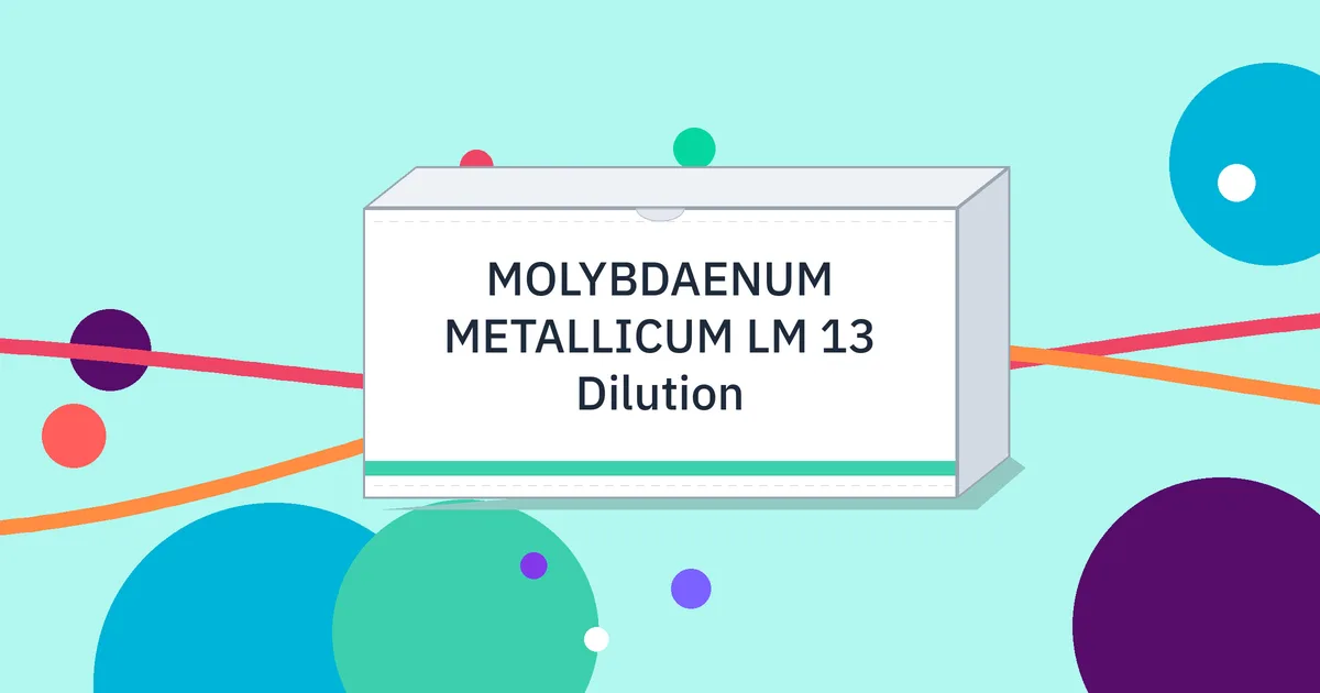 Symbolbild: Packung mit der Aufschrift MOLYBDAENUM METALLICUM LM 13 Dilution (PZN 13609814) – Verfügbarkeit und Bezug in Apotheken in Frankfurt am Main