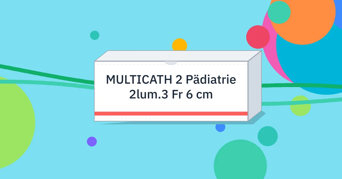 Symbolbild: Packung mit der Aufschrift MULTICATH 2 Pädiatrie 2lum.3 Fr 6 cm (PZN 09380553) – Verfügbarkeit und Bezug in Apotheken in Frankfurt am Main