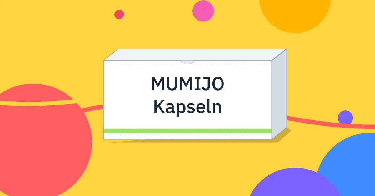 Symbolbild: Packung mit der Aufschrift MUMIJO Kapseln (PZN 00594502) – Verfügbarkeit und Bezug in Apotheken in Frankfurt am Main
