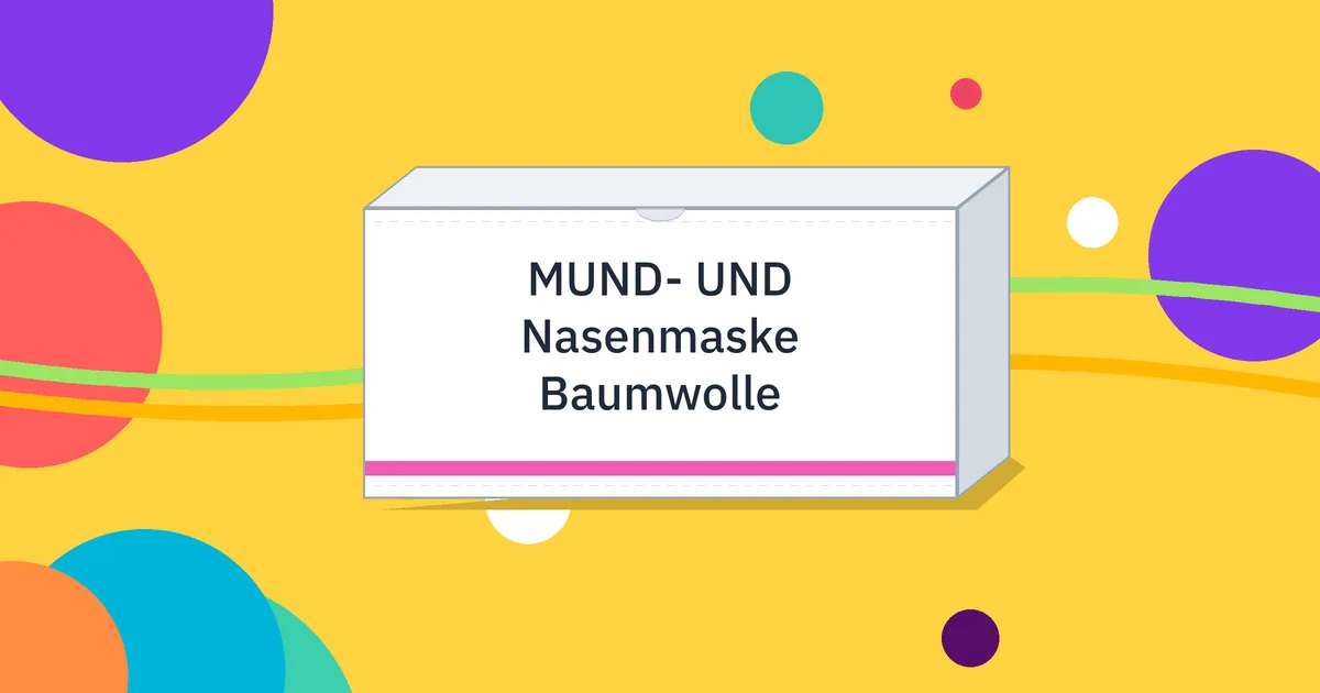 Symbolbild: Packung mit der Aufschrift MUND- UND Nasenmaske Baumwolle (PZN 16687105) – Verfügbarkeit und Bezug in Apotheken in Frankfurt am Main