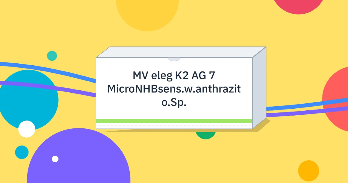 Symbolbild: Packung mit der Aufschrift MV eleg K2 AG 7 MicroNHBsens.w.anthrazit o.Sp. (PZN 16071835) – Verfügbarkeit und Bezug in Apotheken in Frankfurt am Main