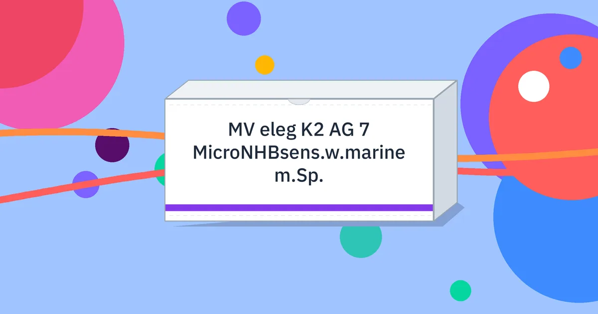 Symbolbild: Packung mit der Aufschrift MV eleg K2 AG 7 MicroNHBsens.w.marine m.Sp. (PZN 15725938) – Verfügbarkeit und Bezug in Apotheken in Frankfurt am Main