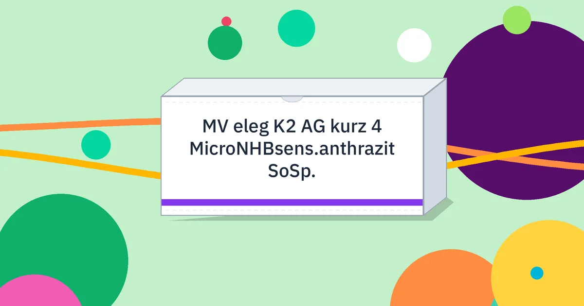 Symbolbild: Packung mit der Aufschrift MV eleg K2 AG kurz 4 MicroNHBsens.anthrazit SoSp. (PZN 16071195) – Verfügbarkeit und Bezug in Apotheken in Frankfurt am Main