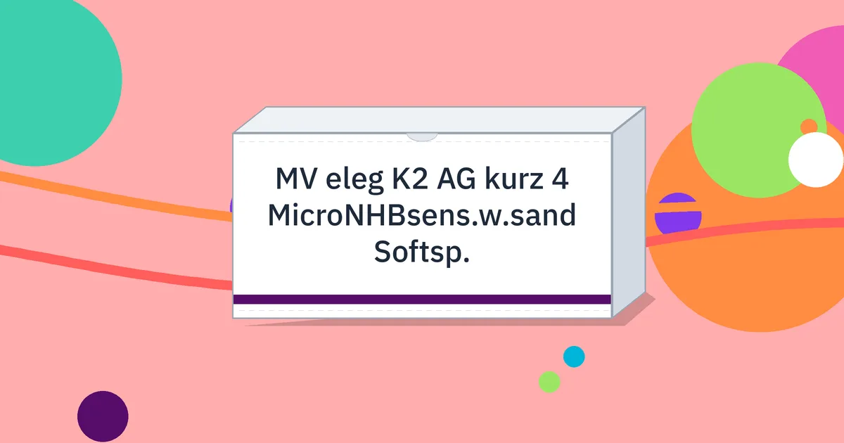 Symbolbild: Packung mit der Aufschrift MV eleg K2 AG kurz 4 MicroNHBsens.w.sand Softsp. (PZN 18927677) – Verfügbarkeit und Bezug in Apotheken in Frankfurt am Main