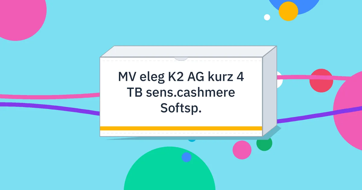 Symbolbild: Packung mit der Aufschrift MV eleg K2 AG kurz 4 TB sens.cashmere Softsp. (PZN 14674251) – Verfügbarkeit und Bezug in Apotheken in Frankfurt am Main