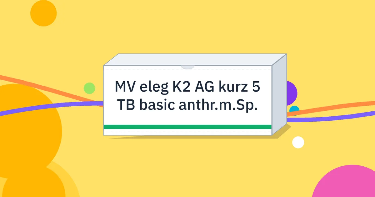 Symbolbild: Packung mit der Aufschrift MV eleg K2 AG kurz 5 TB basic anthr.m.Sp. (PZN 00194004) – Verfügbarkeit und Bezug in Apotheken in Frankfurt am Main