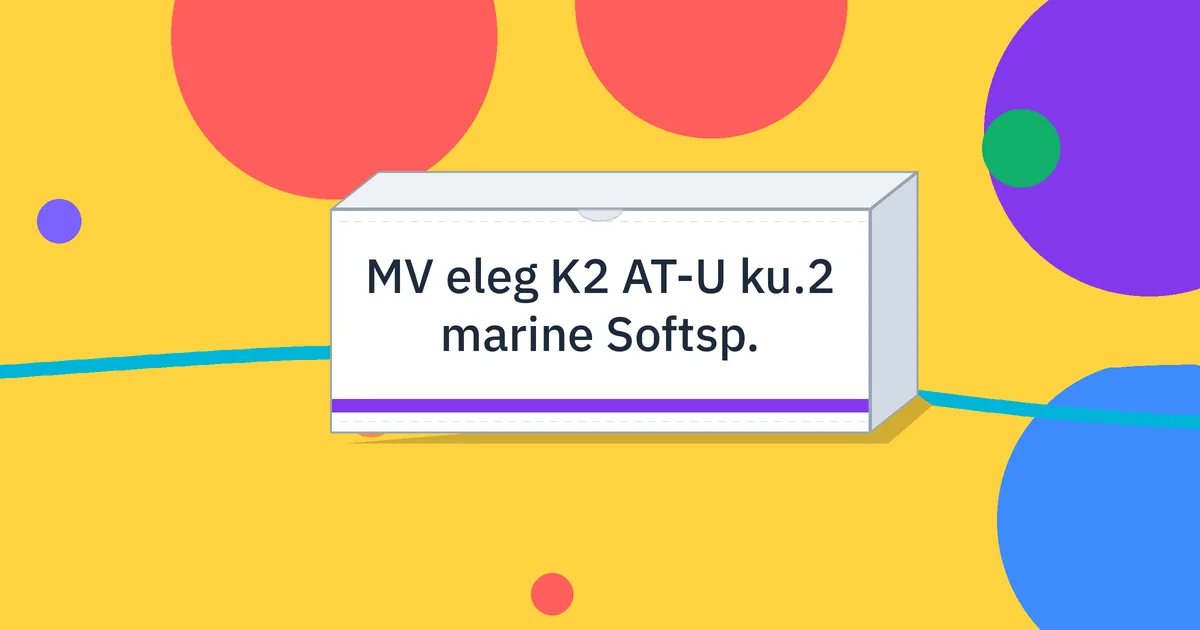 Symbolbild: Packung mit der Aufschrift MV eleg K2 AT-U ku.2 marine Softsp. (PZN 15292103) – Verfügbarkeit und Bezug in Apotheken in Frankfurt am Main