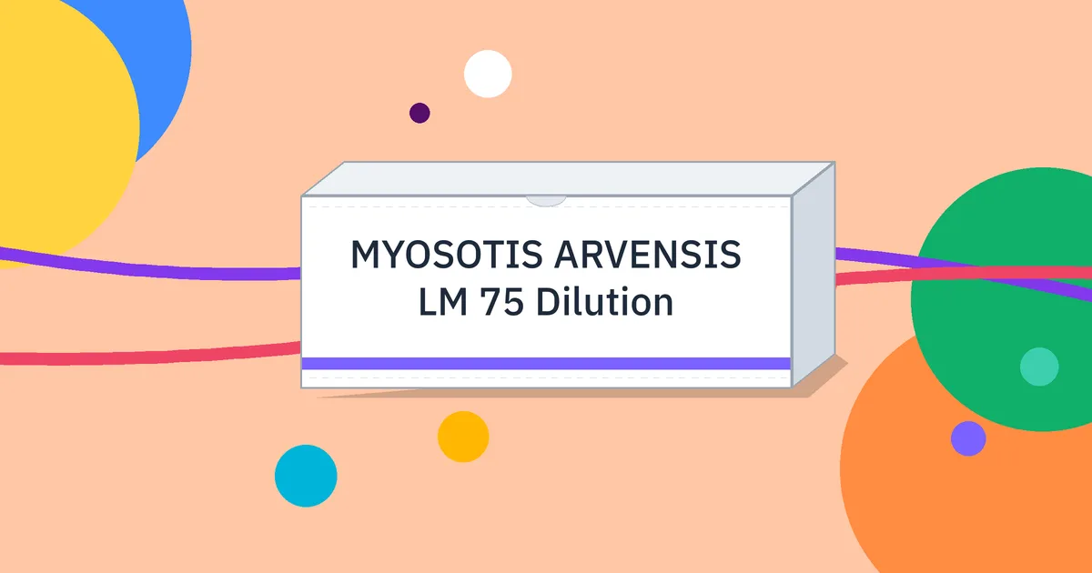 Symbolbild: Packung mit der Aufschrift MYOSOTIS ARVENSIS LM 75 Dilution (PZN 13612377) – Verfügbarkeit und Bezug in Apotheken in Frankfurt am Main