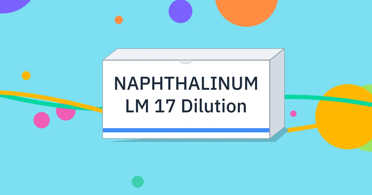 Symbolbild: Packung mit der Aufschrift NAPHTHALINUM LM 17 Dilution (PZN 12958518) – Verfügbarkeit und Bezug in Apotheken in Frankfurt am Main