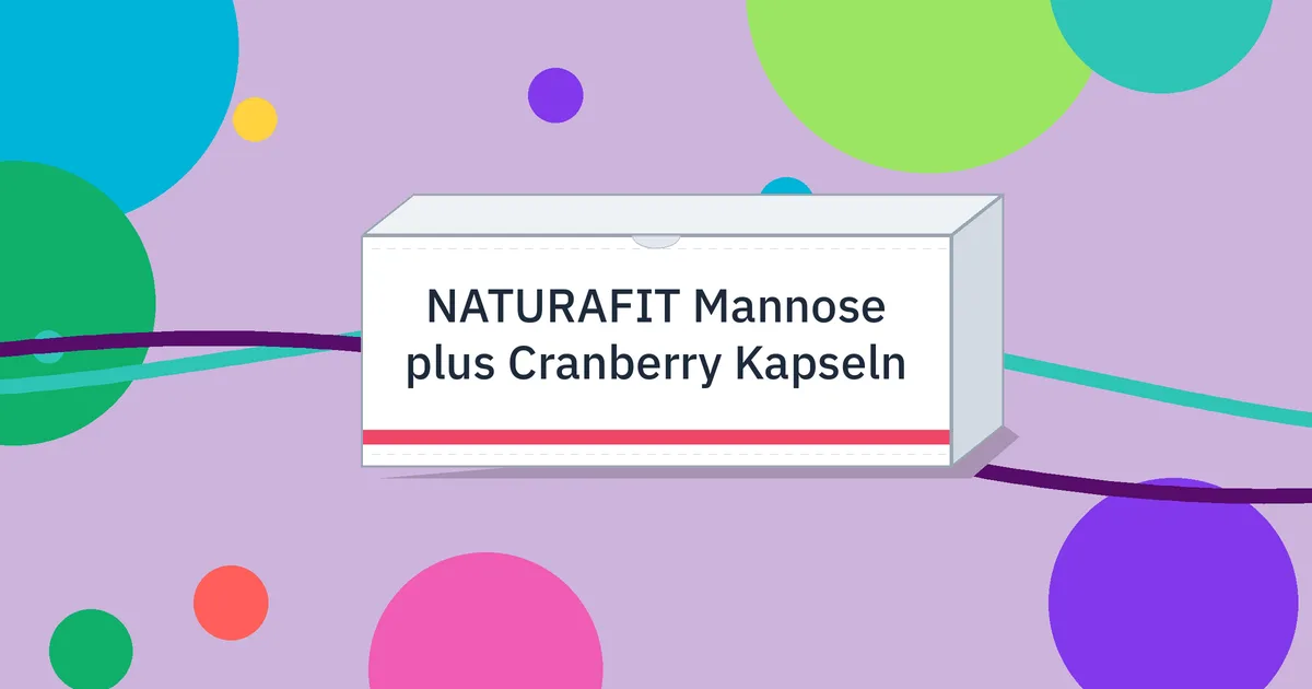 Symbolbild: Packung mit der Aufschrift NATURAFIT Mannose plus Cranberry Kapseln (PZN 16122366) – Verfügbarkeit und Bezug in Apotheken in Frankfurt am Main