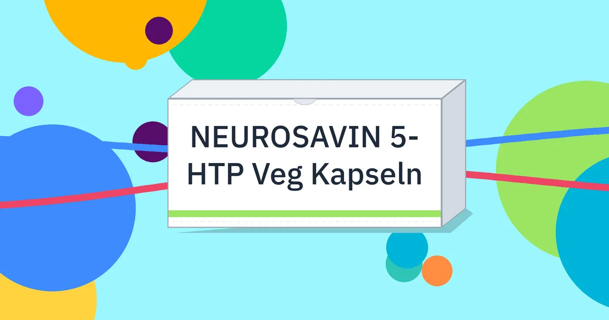 Symbolbild: Packung mit der Aufschrift NEUROSAVIN 5-HTP Veg Kapseln (PZN 15245948) – Verfügbarkeit und Bezug in Apotheken in Frankfurt am Main