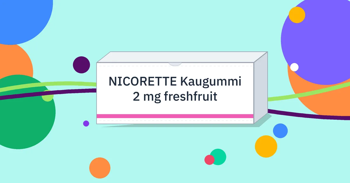 Symbolbild: Packung mit der Aufschrift NICORETTE Kaugummi 2 mg freshfruit (PZN 18039416) – Verfügbarkeit und Bezug in Apotheken in Frankfurt am Main