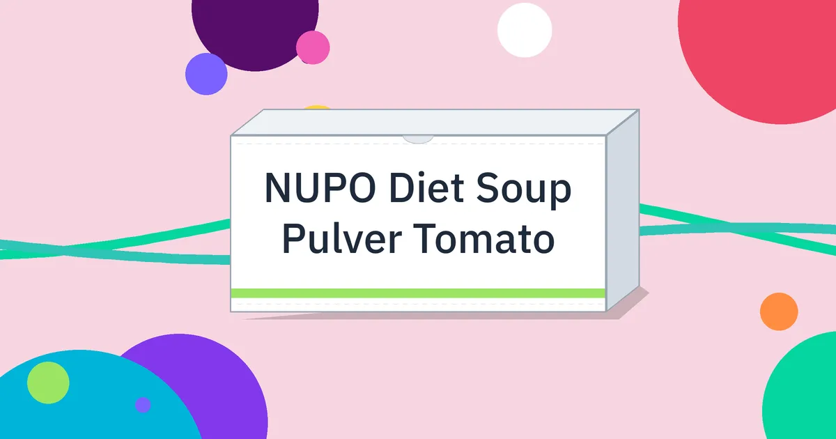 Symbolbild: Packung mit der Aufschrift NUPO Diet Soup Pulver Tomato (PZN 20894790) – Verfügbarkeit und Bezug in Apotheken in Frankfurt am Main