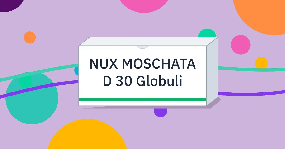 Symbolbild: Packung mit der Aufschrift NUX MOSCHATA D 30 Globuli (PZN 04229389) – Verfügbarkeit und Bezug in Apotheken in Frankfurt am Main