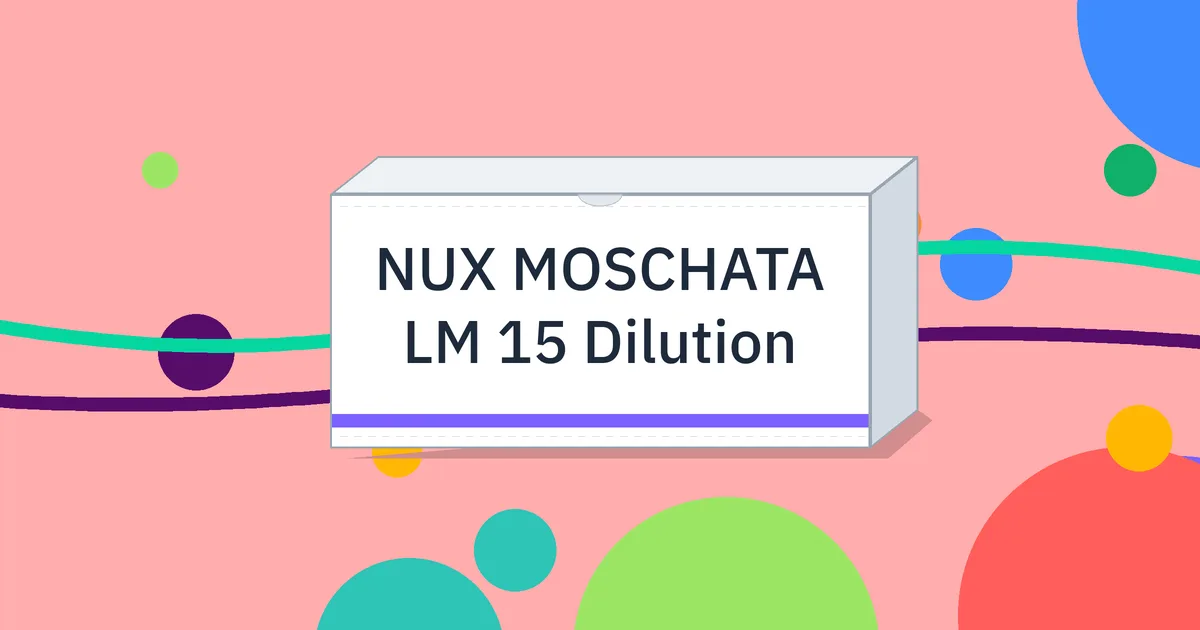 Symbolbild: Packung mit der Aufschrift NUX MOSCHATA LM 15 Dilution (PZN 12970005) – Verfügbarkeit und Bezug in Apotheken in Frankfurt am Main