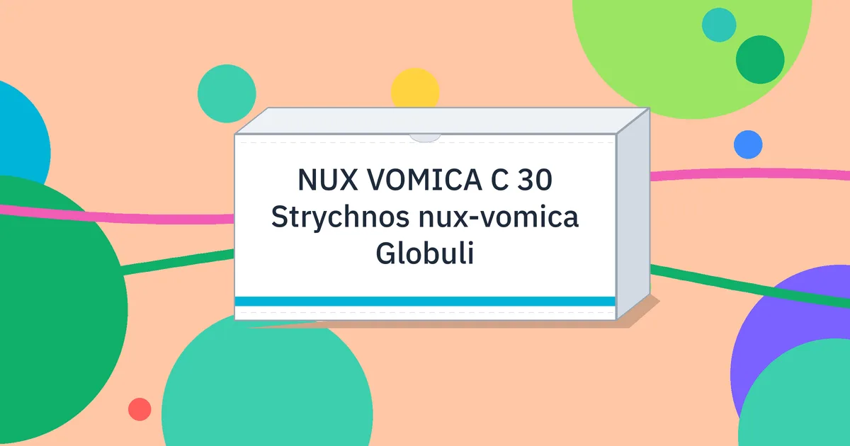 Symbolbild: Packung mit der Aufschrift NUX VOMICA C 30 Strychnos nux-vomica Globuli (PZN 20409381) – Verfügbarkeit und Bezug in Apotheken in Frankfurt am Main