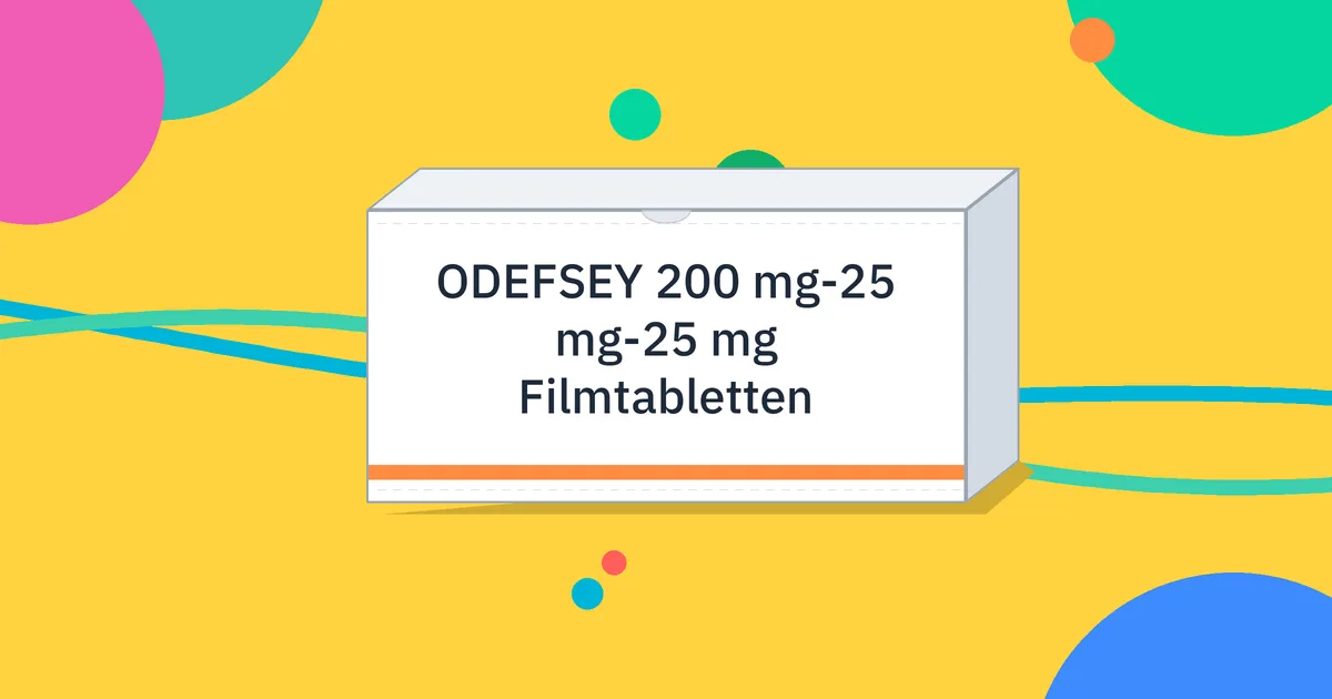 Symbolbild: Packung mit der Aufschrift ODEFSEY 200 mg-25 mg-25 mg Filmtabletten (PZN 13721468) – Verfügbarkeit und Bezug in Apotheken in Frankfurt am Main