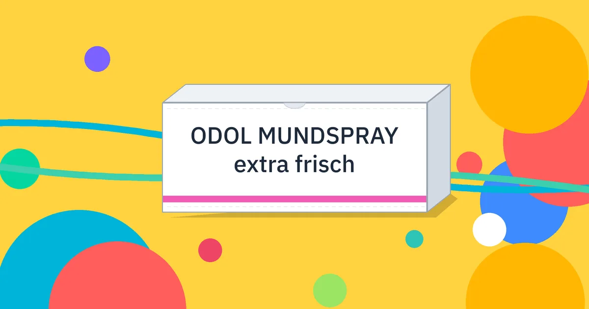 Symbolbild: Packung mit der Aufschrift ODOL MUNDSPRAY extra frisch (PZN 03259796) – Verfügbarkeit und Bezug in Apotheken in Frankfurt am Main