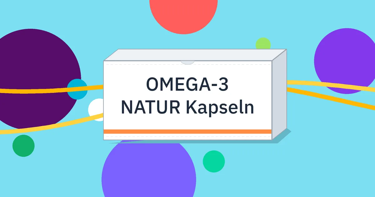 Symbolbild: Packung mit der Aufschrift OMEGA-3 NATUR Kapseln (PZN 18192879) – Verfügbarkeit und Bezug in Apotheken in Frankfurt am Main