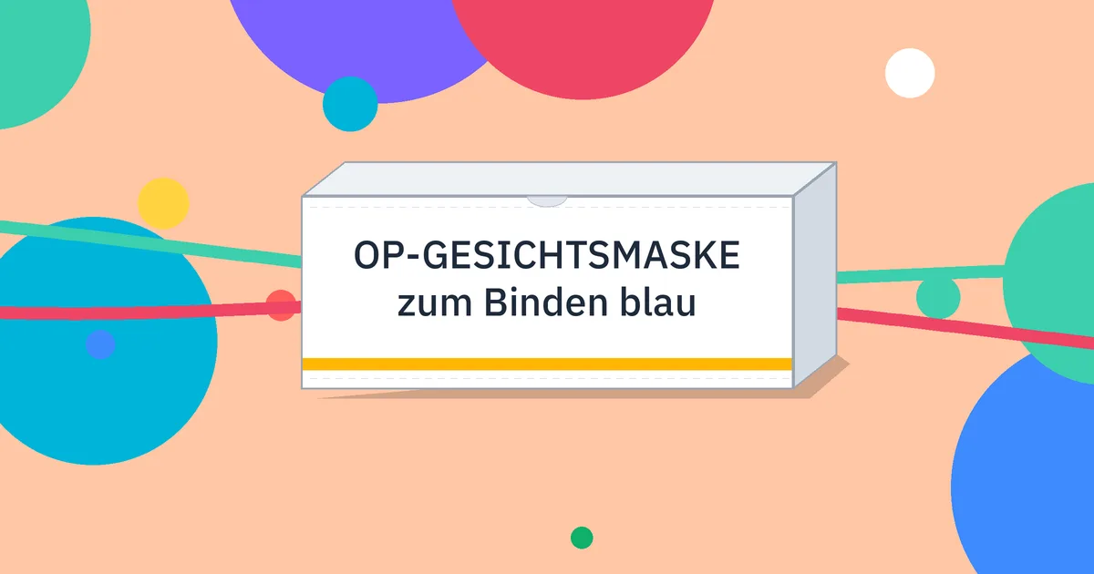 Symbolbild: Packung mit der Aufschrift OP-GESICHTSMASKE zum Binden blau (PZN 02244611) – Verfügbarkeit und Bezug in Apotheken in Frankfurt am Main