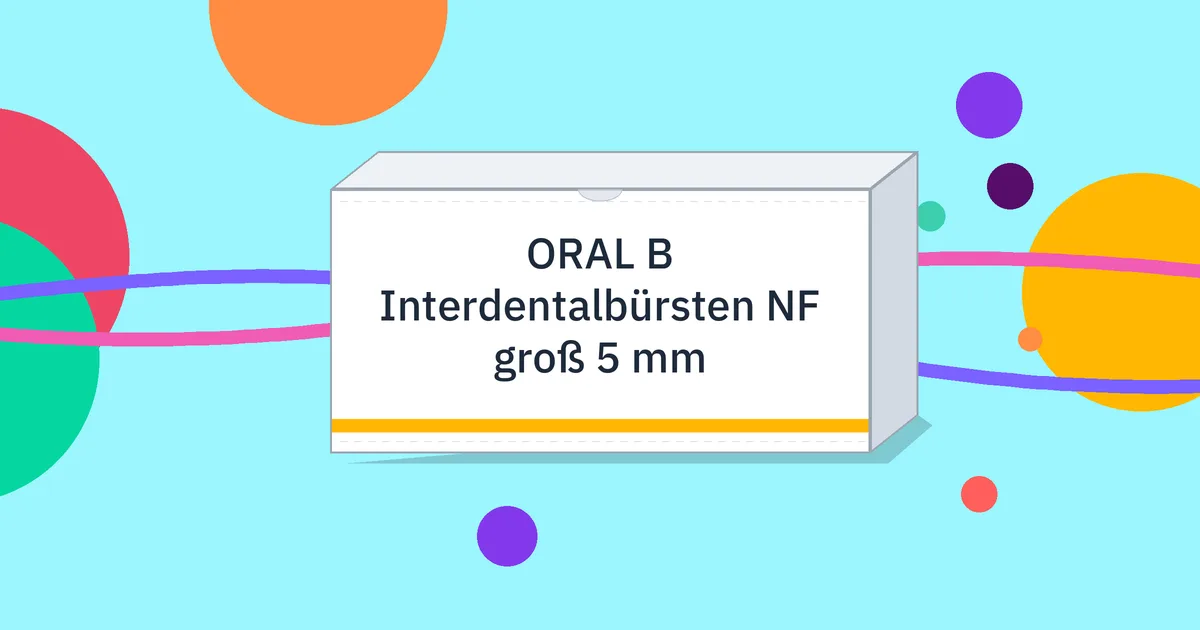 Symbolbild: Packung mit der Aufschrift ORAL B Interdentalbürsten NF groß 5 mm (PZN 00704787) – Verfügbarkeit und Bezug in Apotheken in Frankfurt am Main